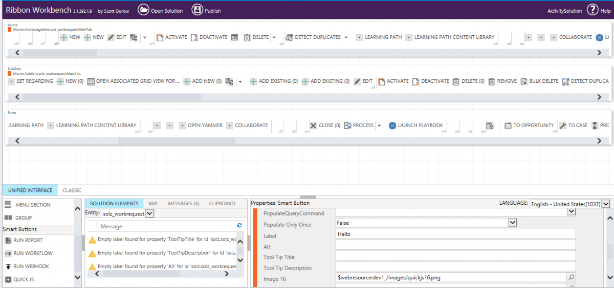 Smart Button In Ribbon Workbench For D365